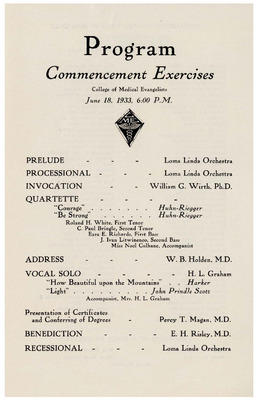 "Commencement Exercises (School of Medicine) 1933" by College of ...